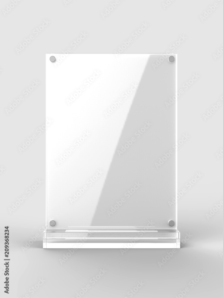 Blank Card stand type T type Table Tent. 3d render illustration. Stock ...
