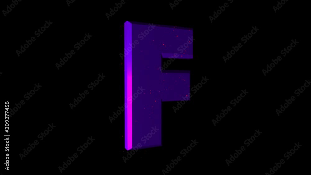 Rotating Roman Letter “F”. Animated icon with alpha channel Stock Video ...