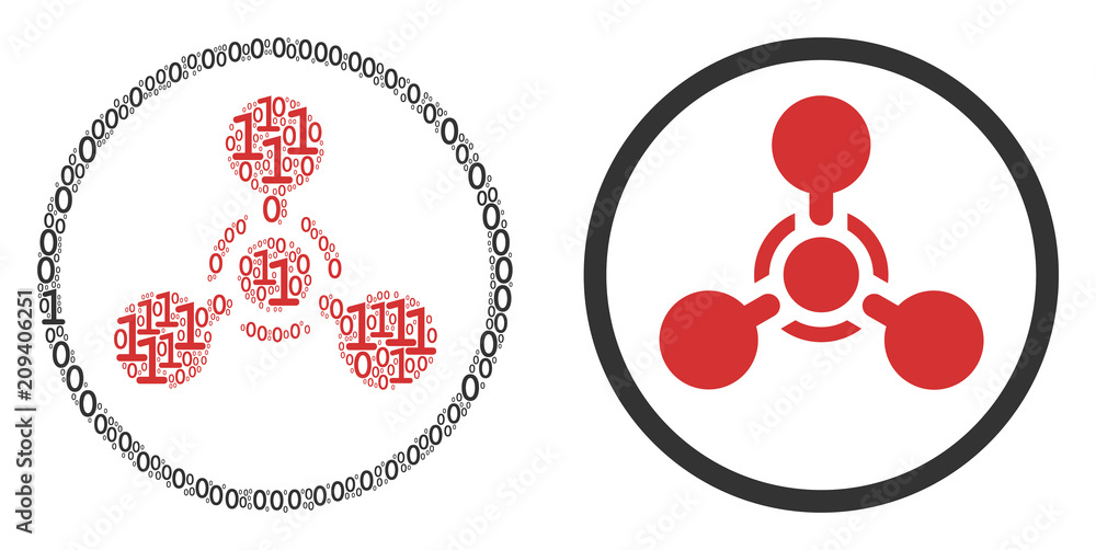 WMD nerve agent chemical warfare composition icon of one and zero ...