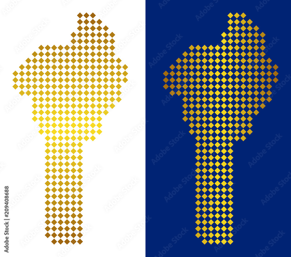 Gold dotted Benin map. Vector territory maps in shine colors with ...