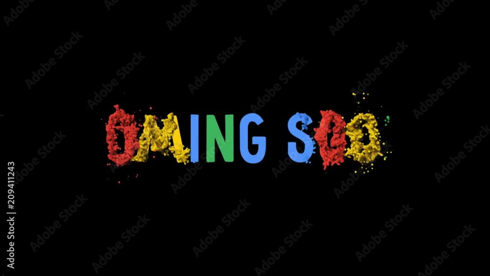 Coming soon revealer motion poster, banner text. Available in 4K FullHD ...