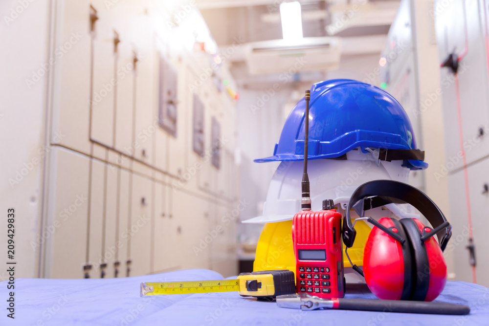 Standard construction safety equipment in control room, Construction ...