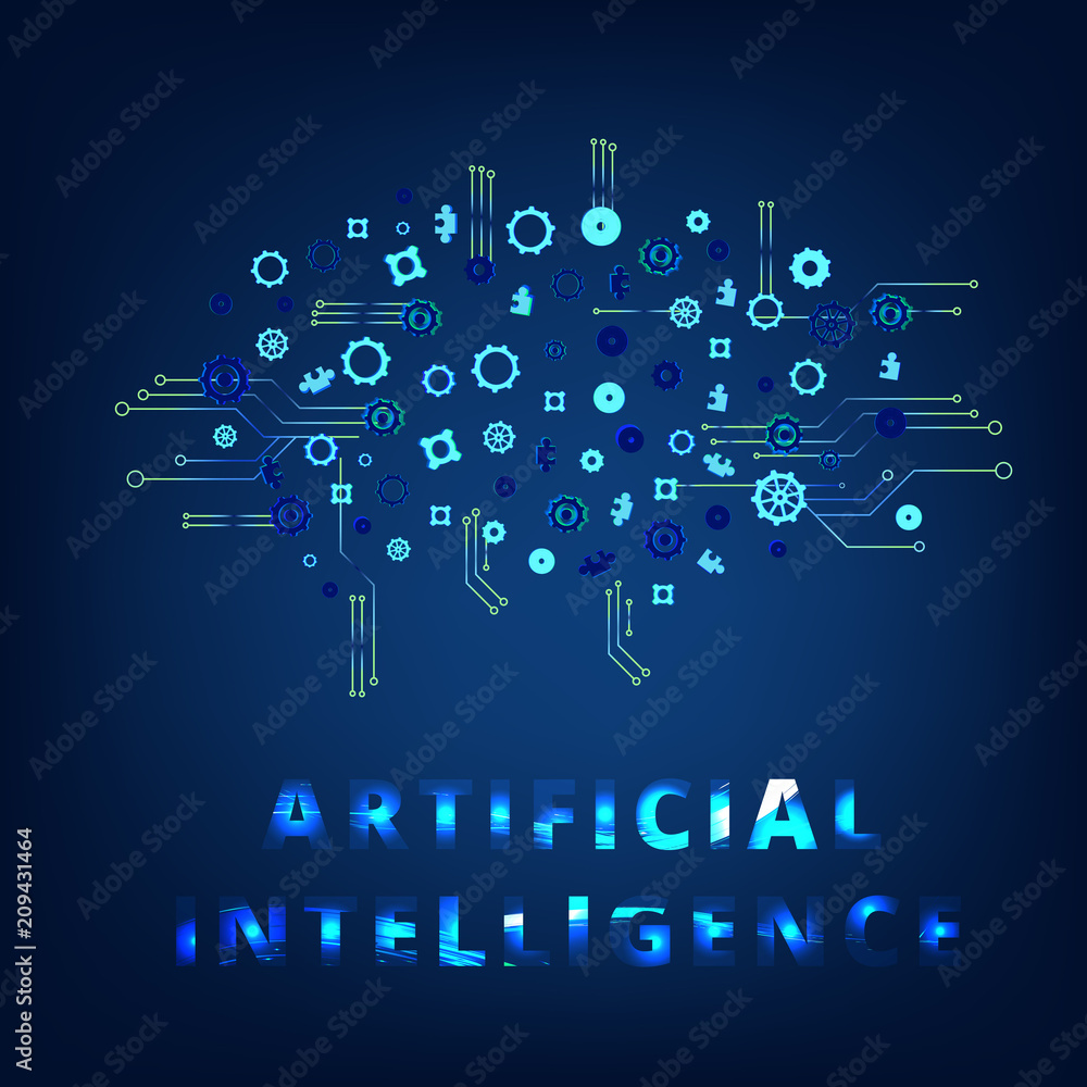 Artificial Intelligence. AI letters. Vector illustration. Stock Vector ...