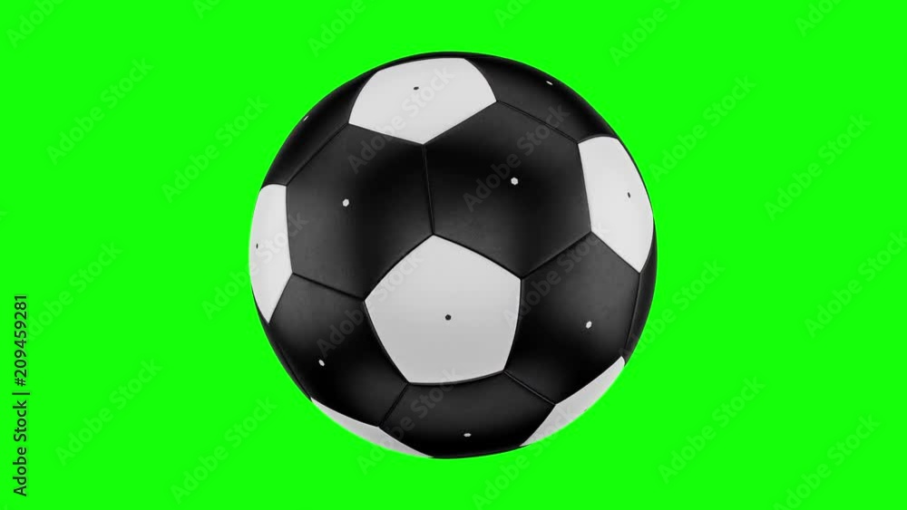 Transformation of a rotating soccer ball. Transition of black areas ...