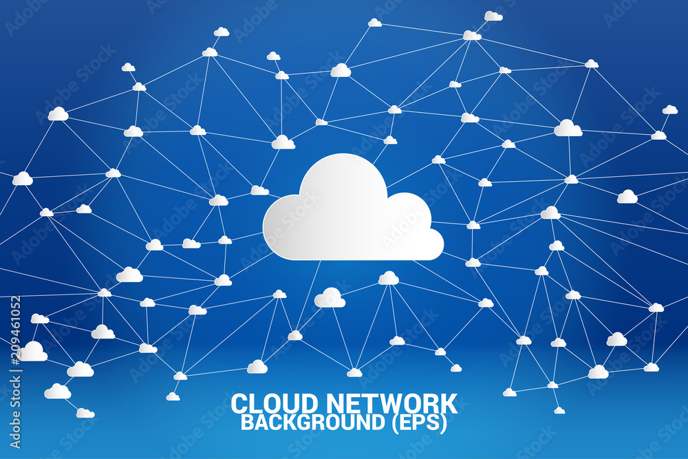 Cloud computing network concept polygon dot connected line : Concept of ...