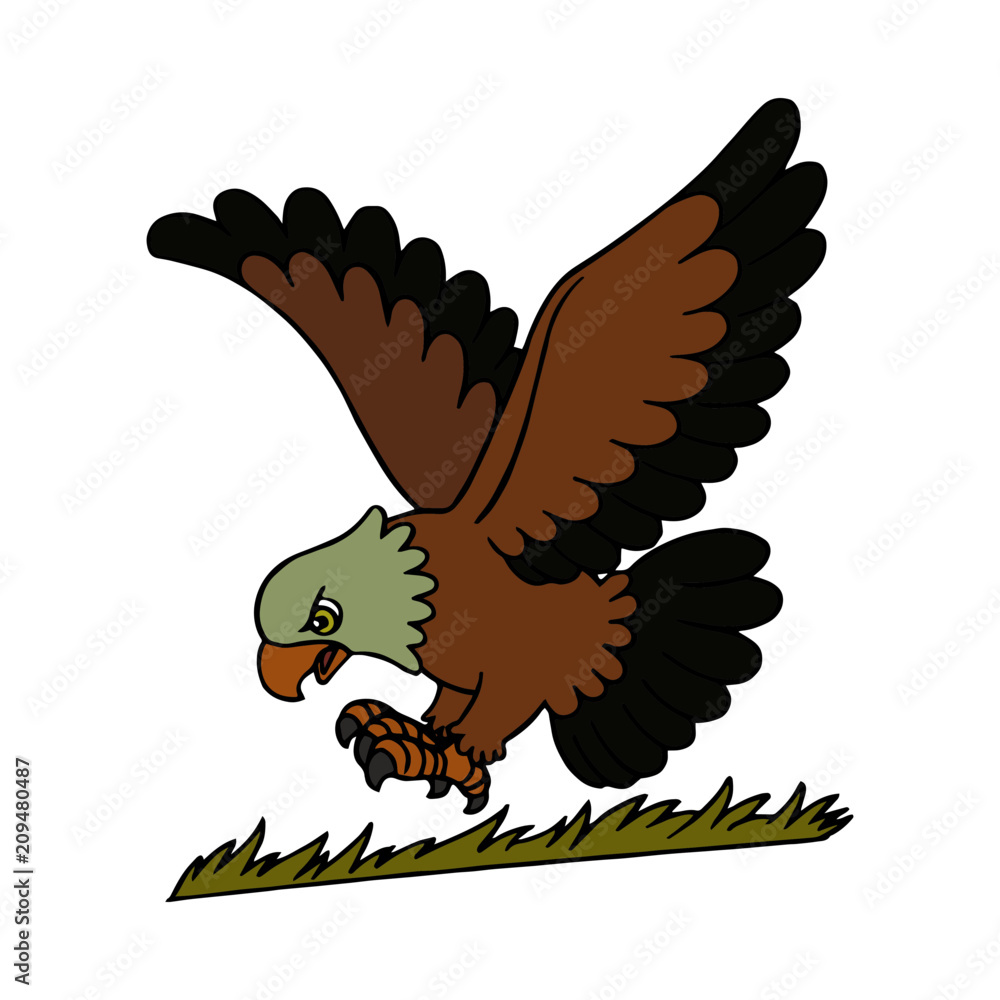 Eagle cartoon illustration isolated on white background for children ...
