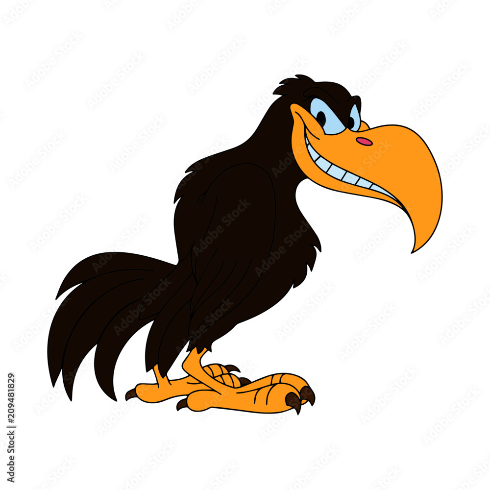 Crow cartoon illustration isolated on white background for children ...