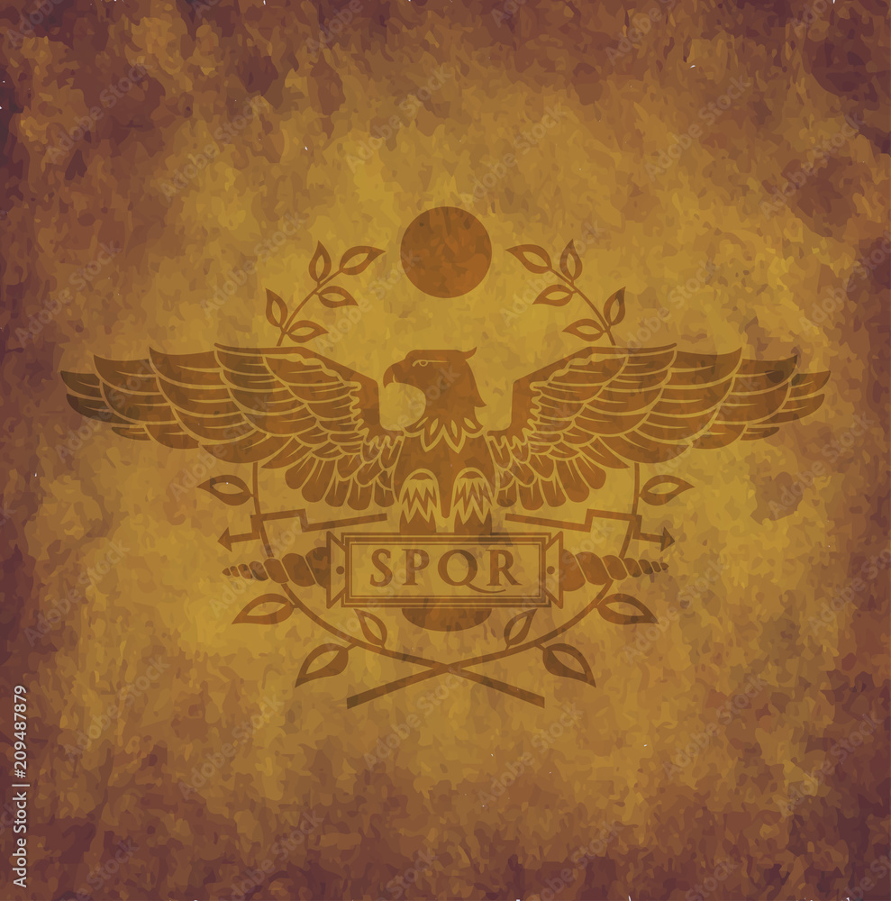 Logo of the Roman eagle on an old shabby texture. Stock Vector | Adobe ...