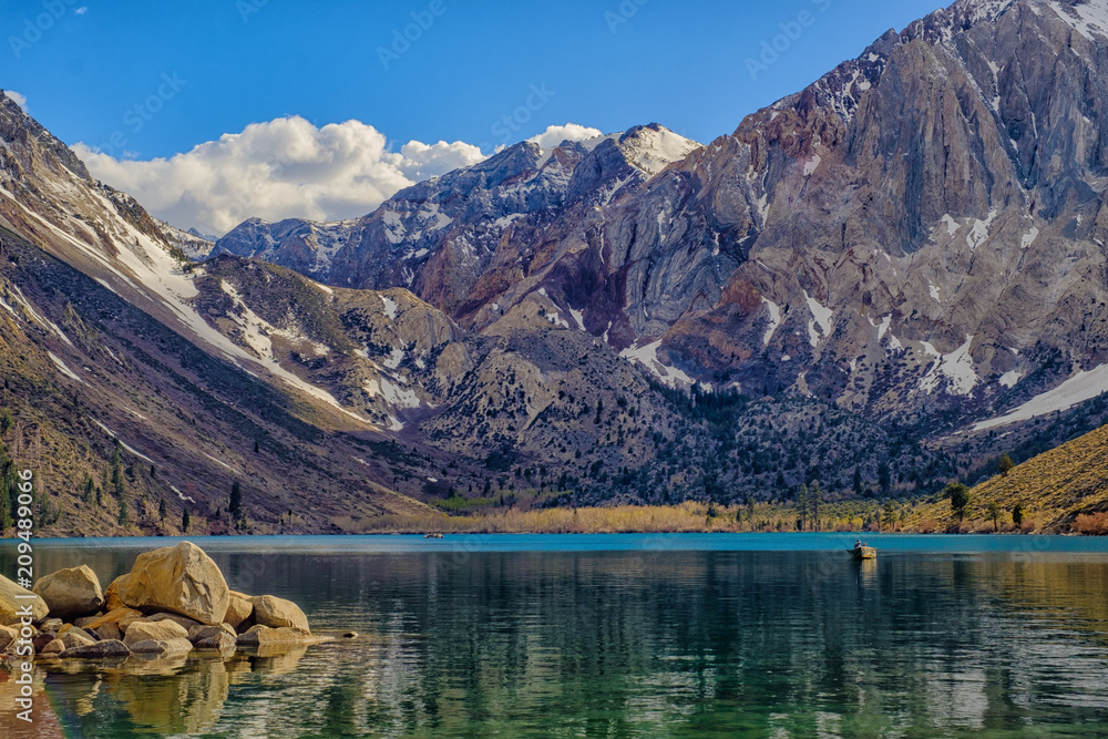 Convict Lake and the Sherwin Range mountains surrounding the lake part ...