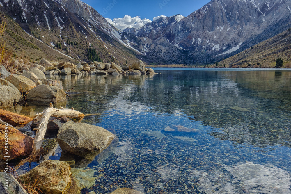 Convict Lake and the Sherwin Range mountains surrounding the lake part ...