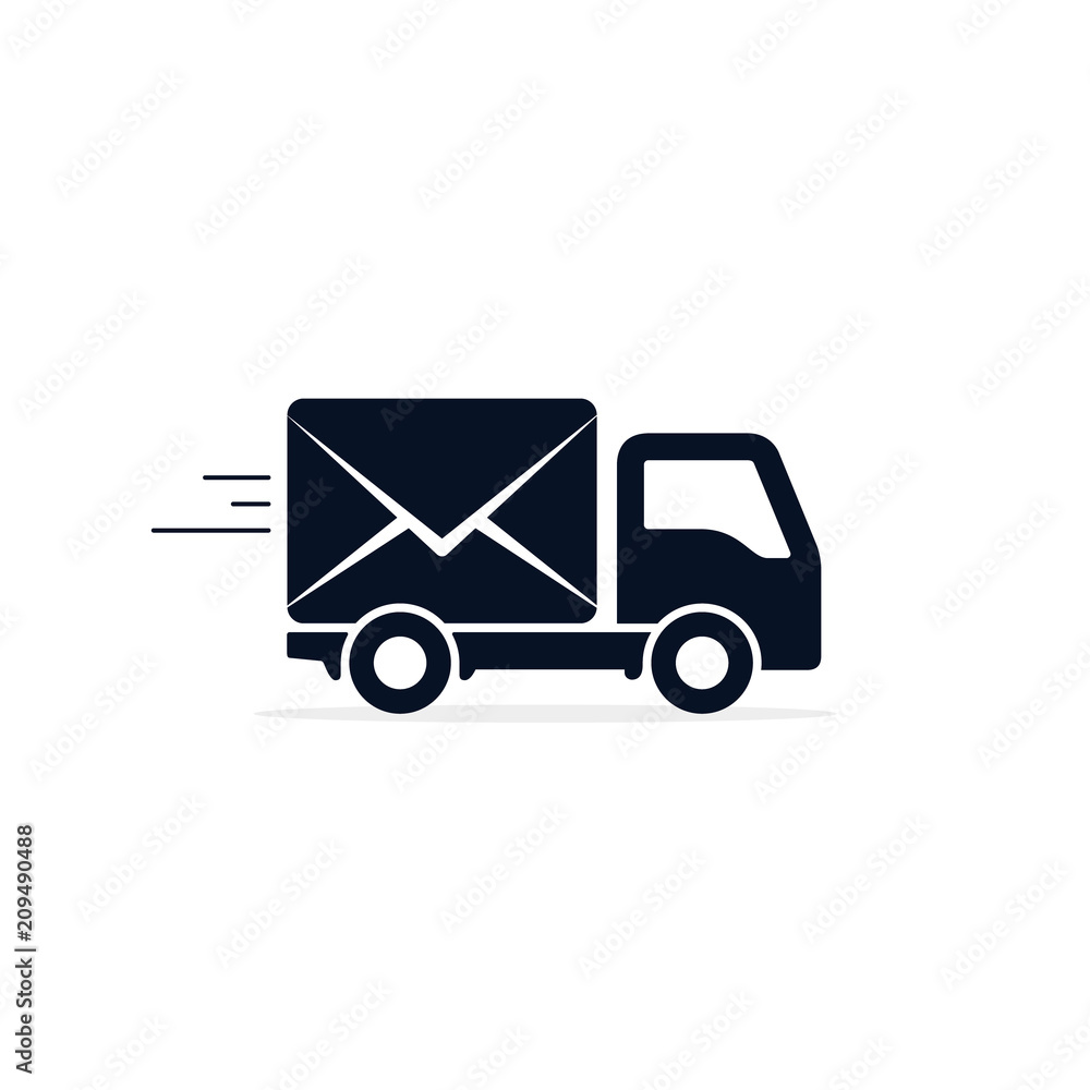 Post Truck Car icon, Vector isolated delivery symbol Stock Vector ...