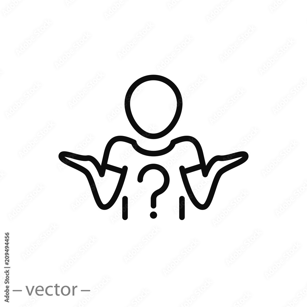 doubt, shrug vector icon Stock Vector | Adobe Stock