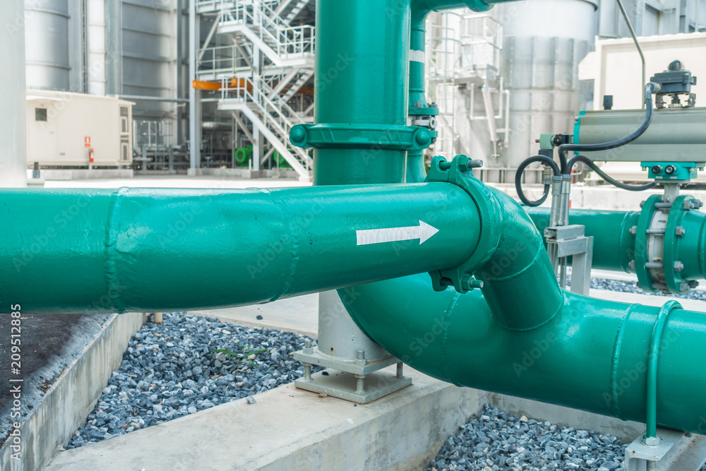 Metal pipe flanges with bolts at industrial zone Stock Photo | Adobe Stock