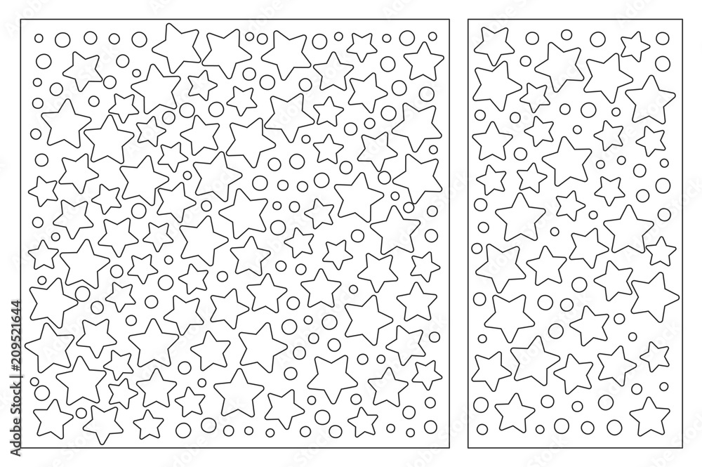 Set decorative card for cutting. Decorative star pattern. Laser cut ...
