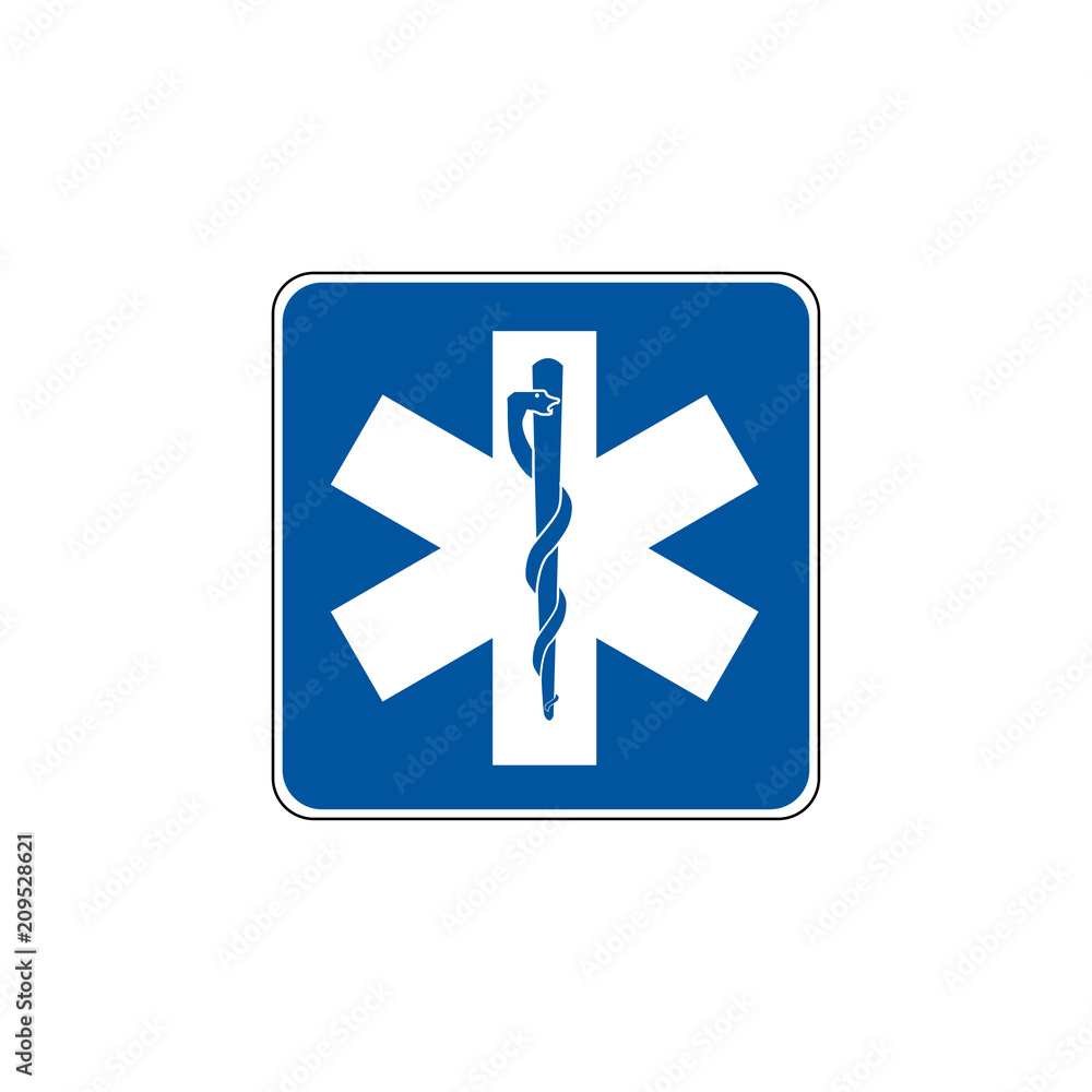 USA traffic road signs. emergency medical service sign. vector ...