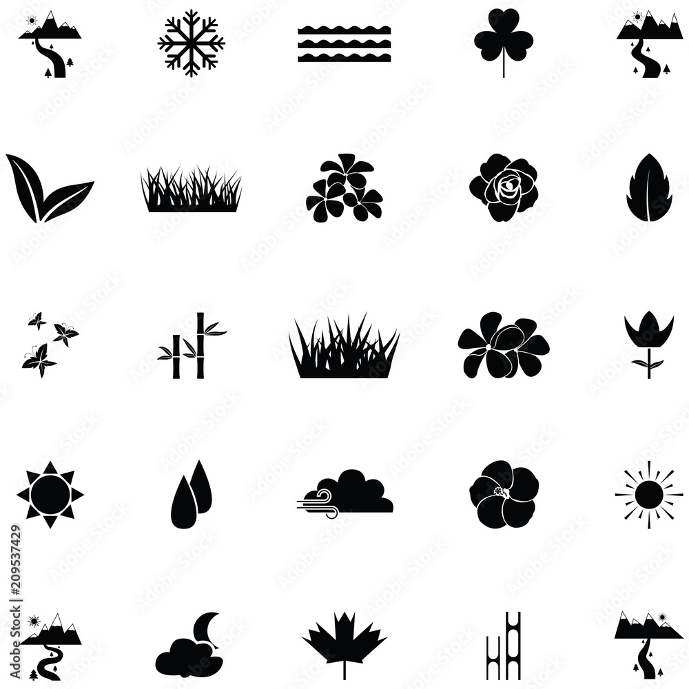 nature icon set Stock Vector | Adobe Stock