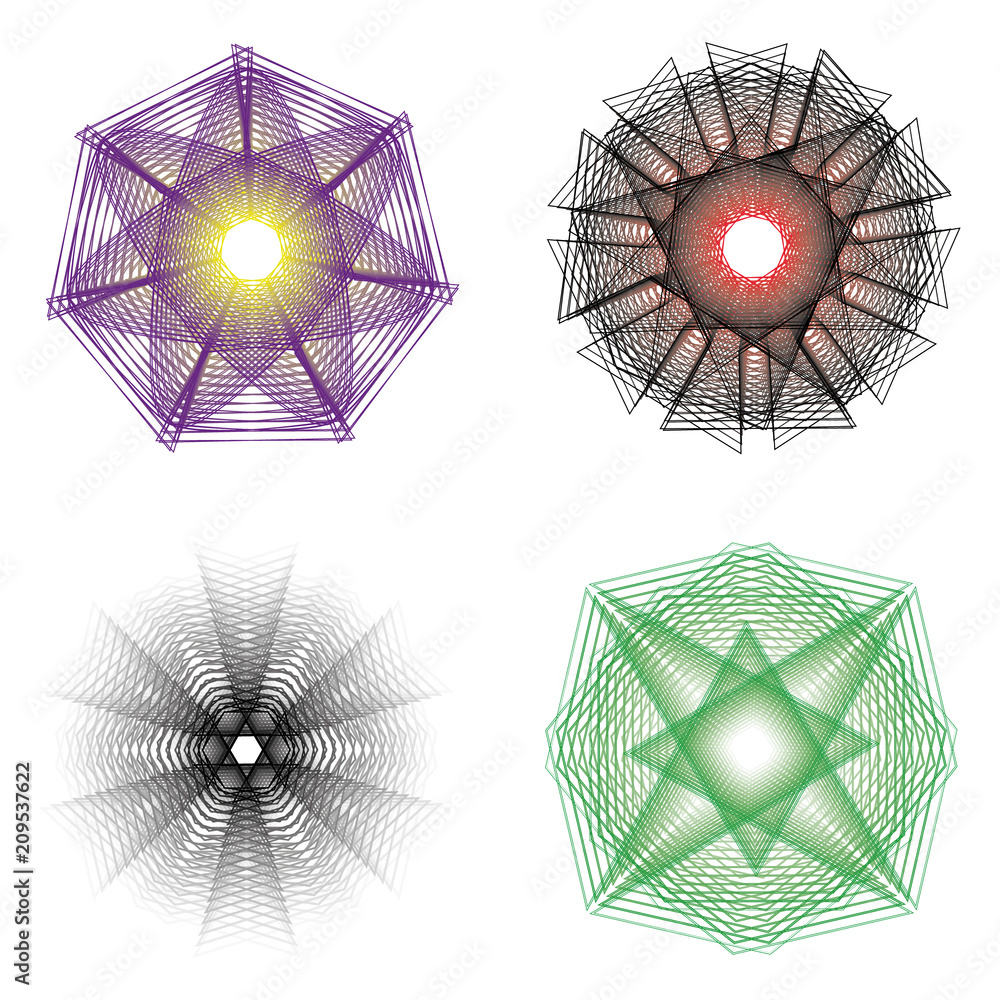 Sacred geometry signs. Set of symbols and elements. Alchemy, religion ...