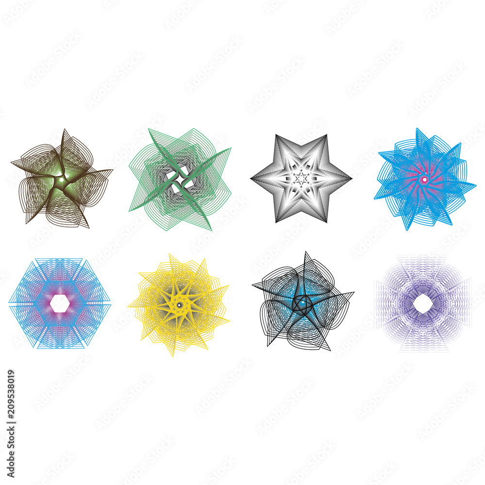 Sacred geometry signs. Set of symbols and elements. Alchemy, religion ...