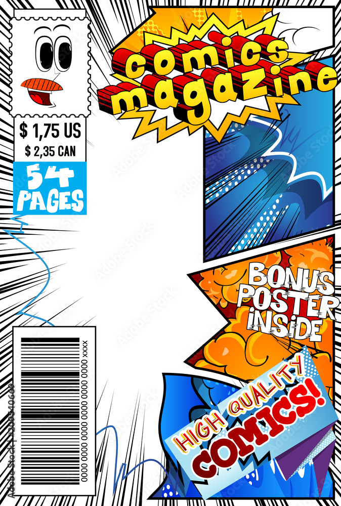 Editable comic book cover with abstract background. Stock Vector ...