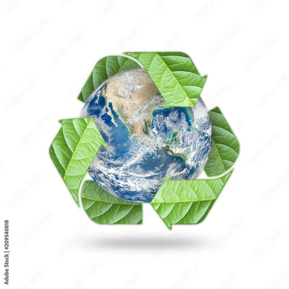 Waste recycle management symbolic icon for saving world environmental ...