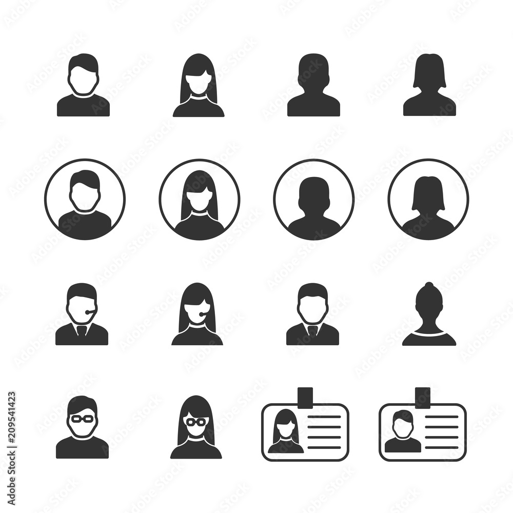 Vector image set of user icons. Stock Vector | Adobe Stock