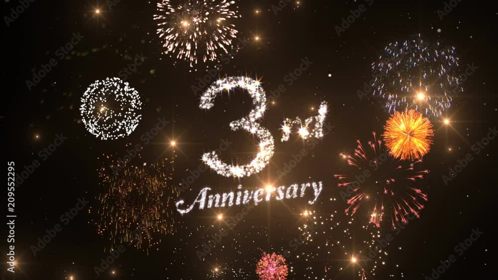 3rd years anniversary celebration Stock Video | Adobe Stock
