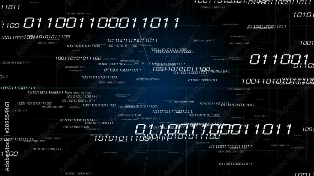 4k Digital binary code background,abstract scientific technology data binary code network ...