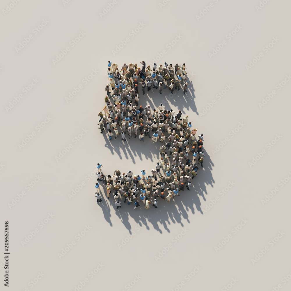 crowd as number 5, five Stock Illustration | Adobe Stock