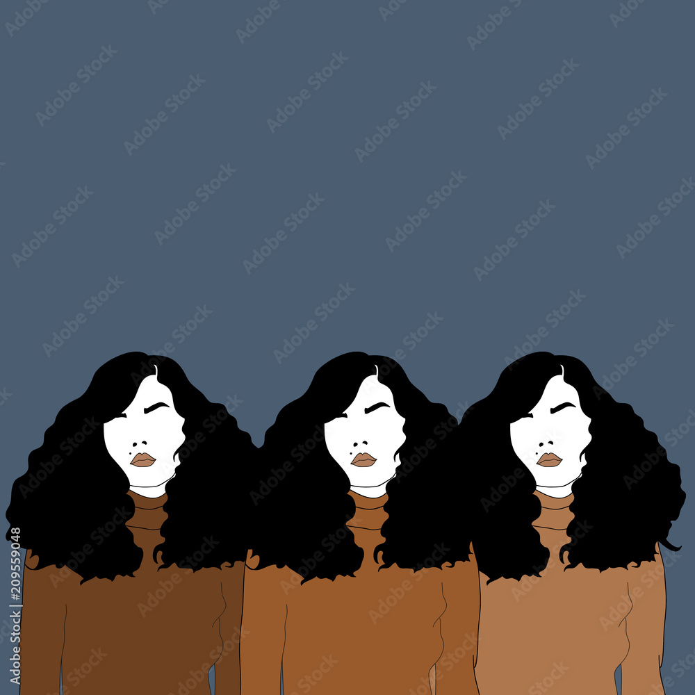 Illustration of three women Stock Illustration | Adobe Stock