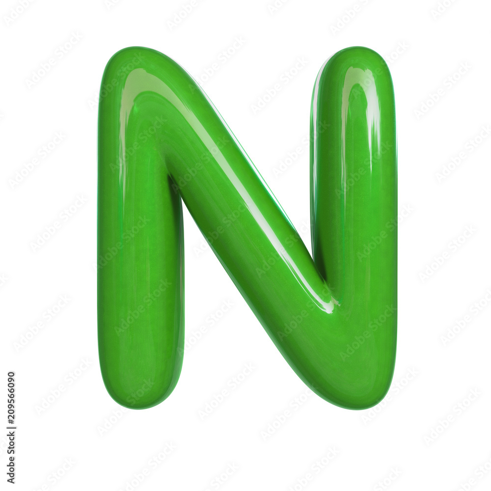 The Letter N In Green