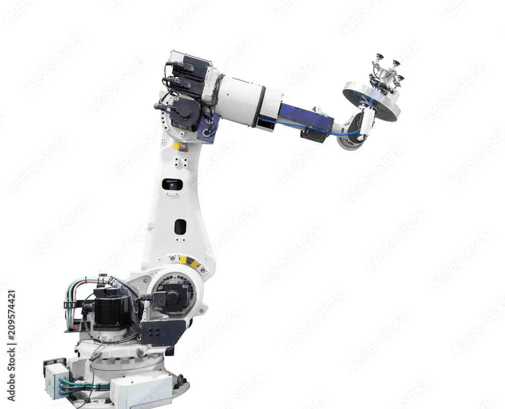 Industry robotic arm isolated included clipping path Stock Photo ...