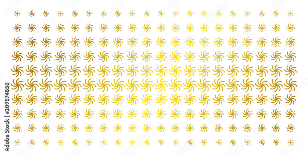 Spiral galaxy icon golden halftone pattern. Vector spiral galaxy ...