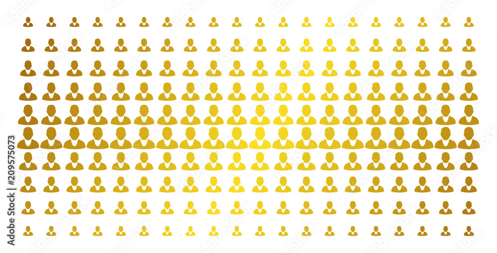 Client icon gold colored halftone pattern. Vector client items are ...