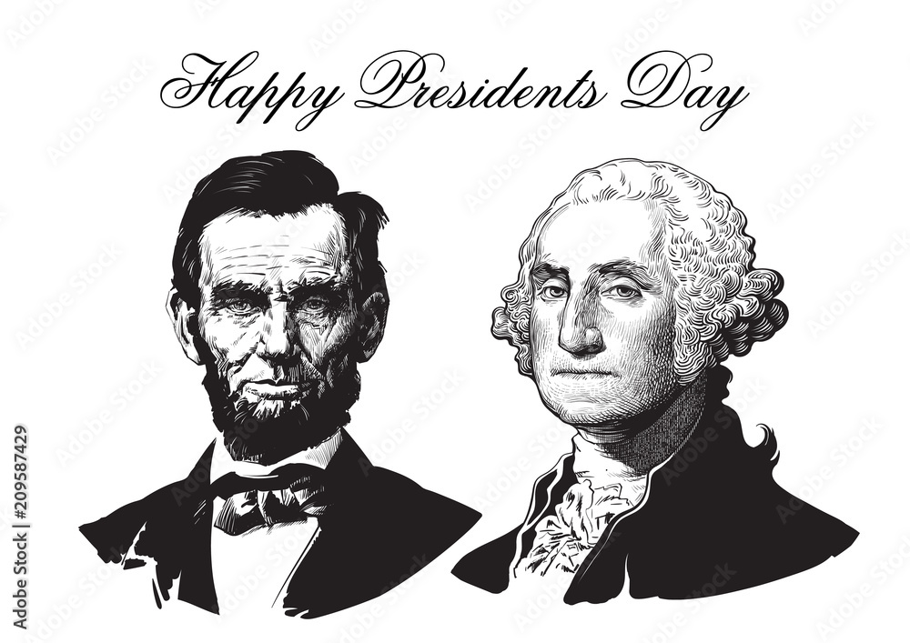 Abraham Lincoln and George Washington Stock Vector | Adobe Stock