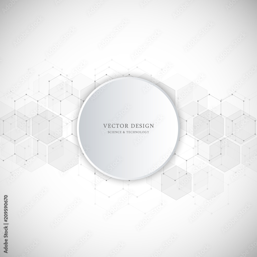 Hexagons pattern for medical, science and digital technology design ...