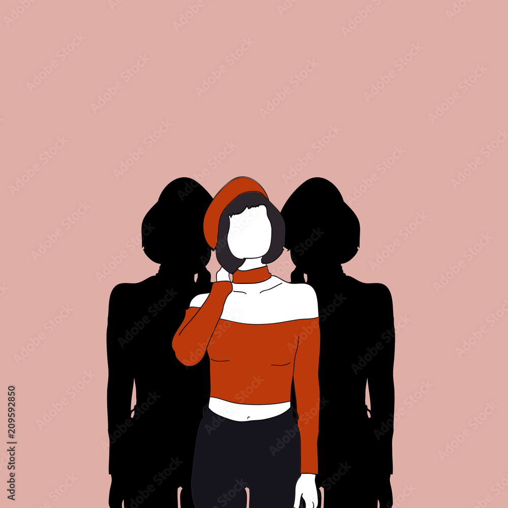 Standing Women Stock Illustration | Adobe Stock