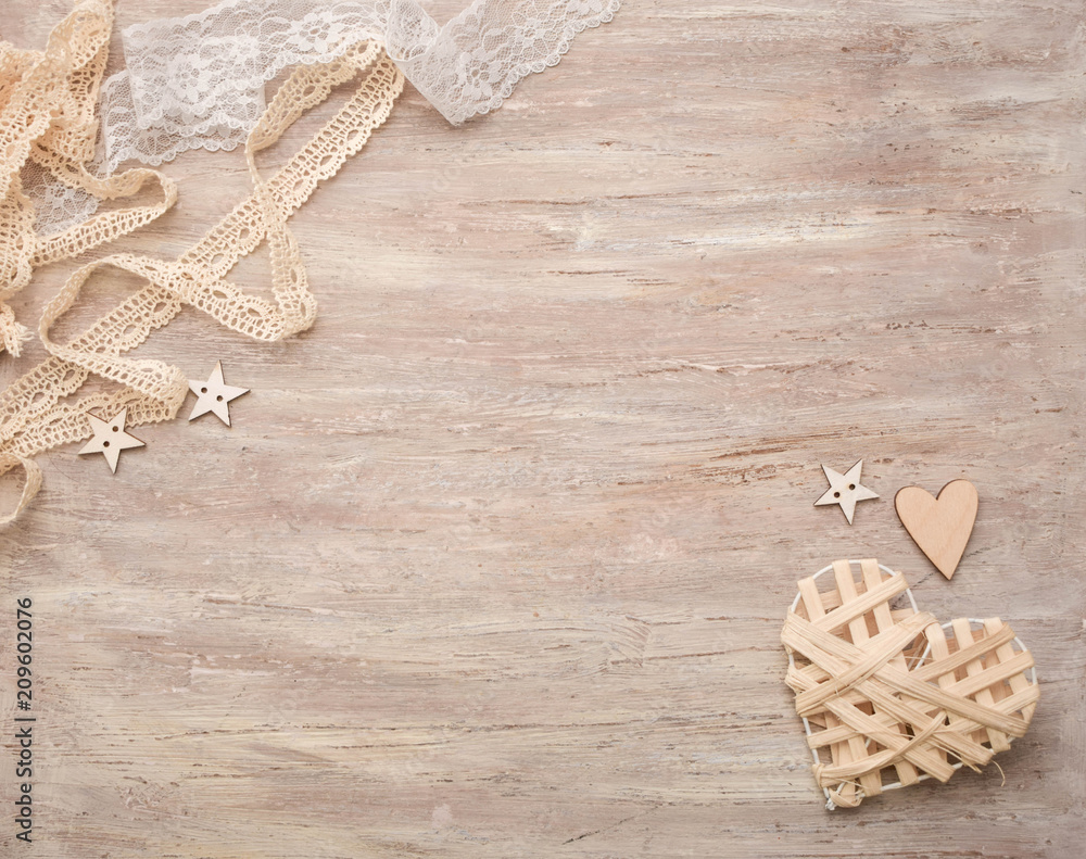 Wood And Lace Background