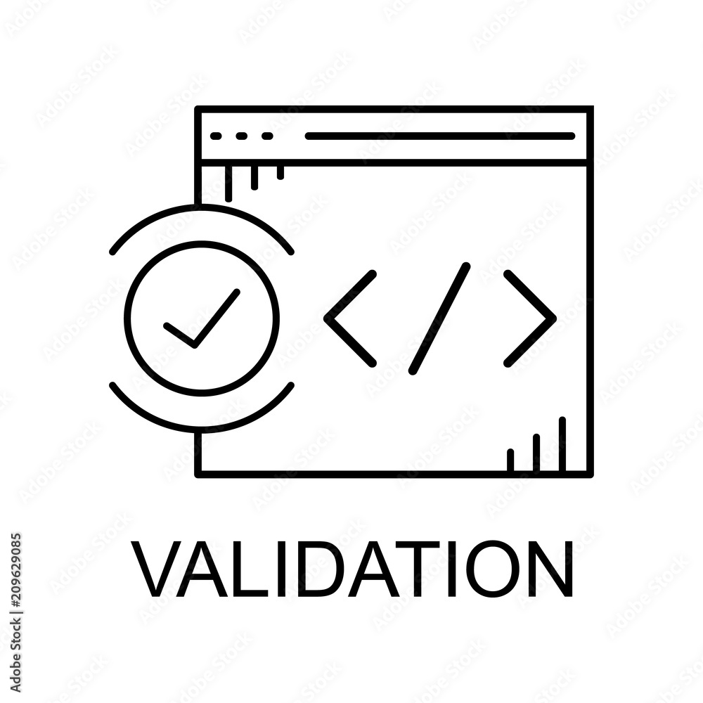 web validation icon. Element of web development signs with name for mobile concept and web apps ...