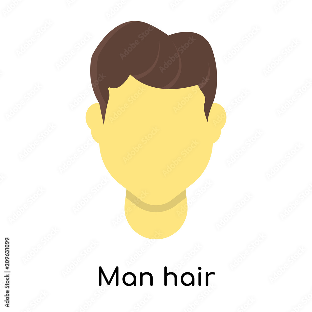 Man hair icon vector sign and symbol isolated on white background, Man ...