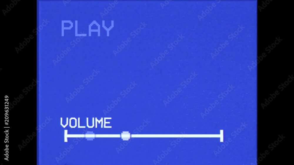 An old bad broken VHS tape playing. Blue screen, sixteen-nine factor ...