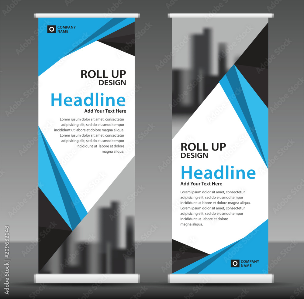 Roll up banner template vector, stand, pull up, display, flag-banner ...