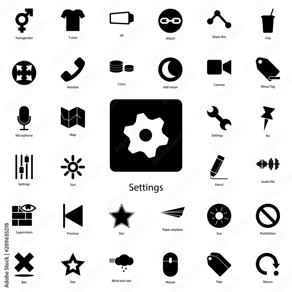 sign of settings icon. Detailed set of minimalistic icons. Premium ...