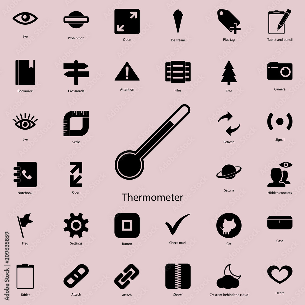 thermometry icon. Detailed set of minimalistic icons. Premium graphic ...