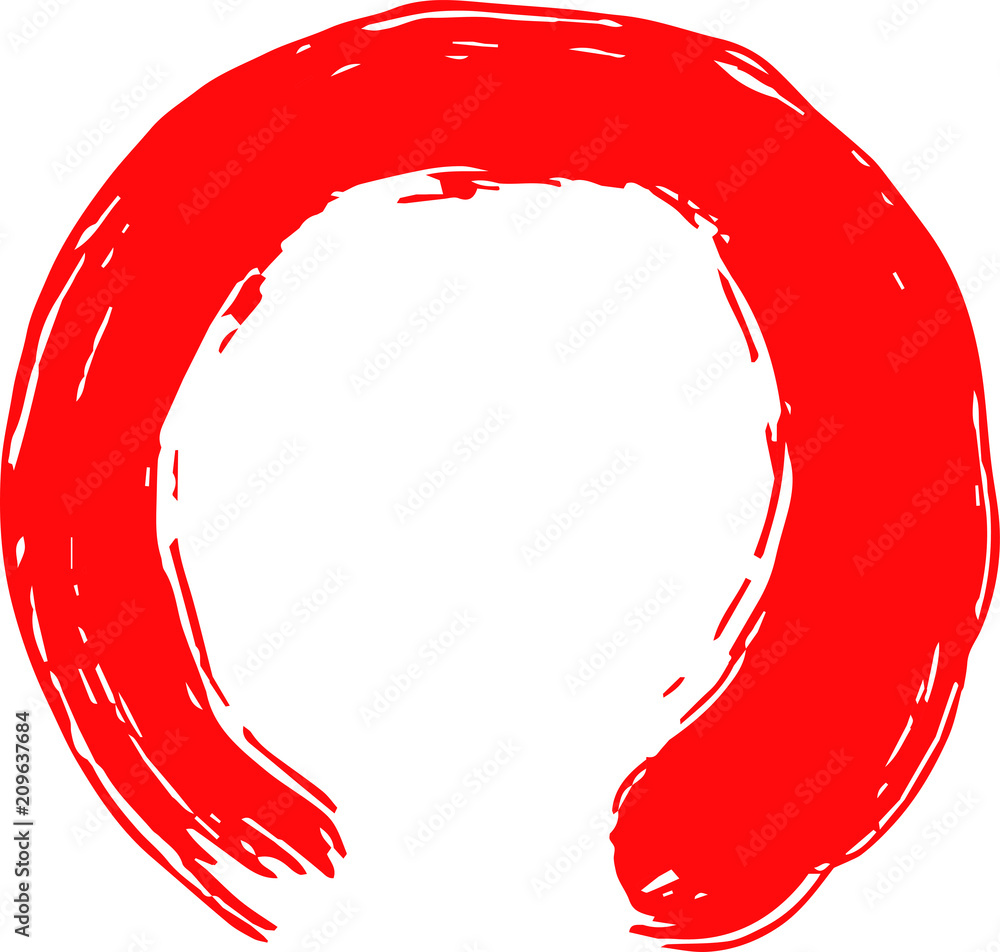 Red Circle drawn with brush Stock Vector | Adobe Stock