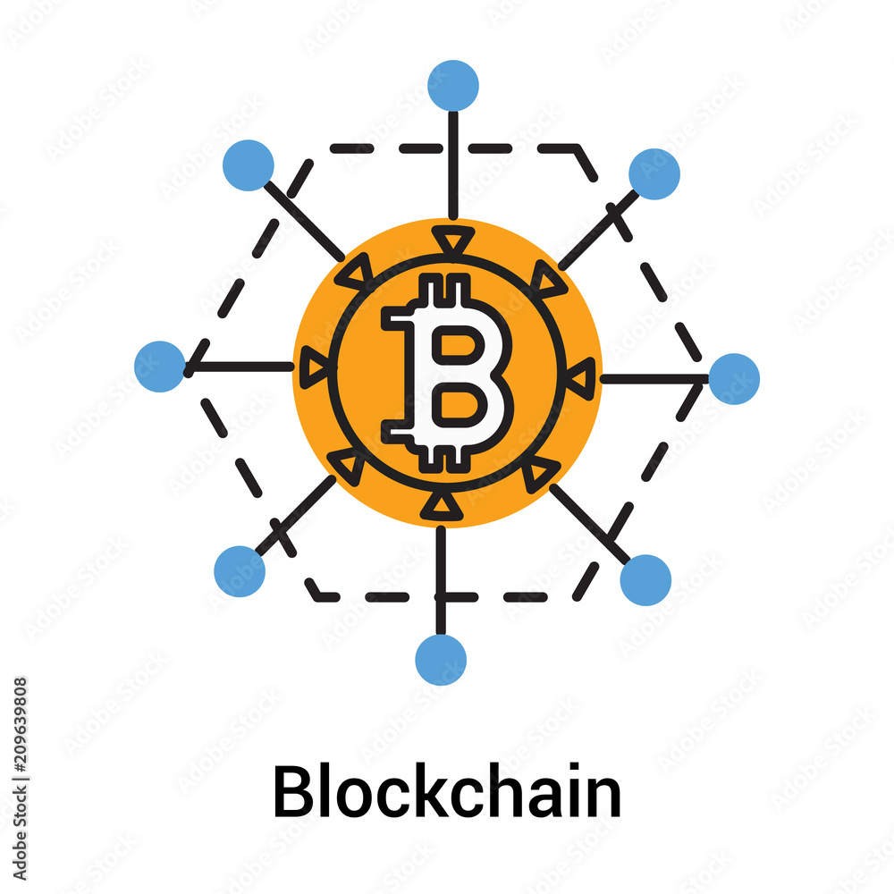 Blockchain icon vector sign and symbol isolated on white background ...