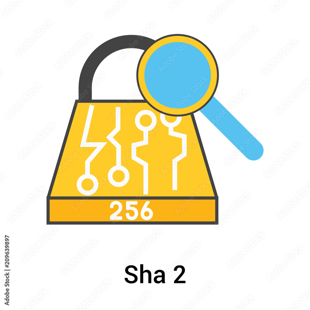 Sha 2 icon vector sign and symbol isolated on white background, Sha 2 logo concept Stock Vector ...