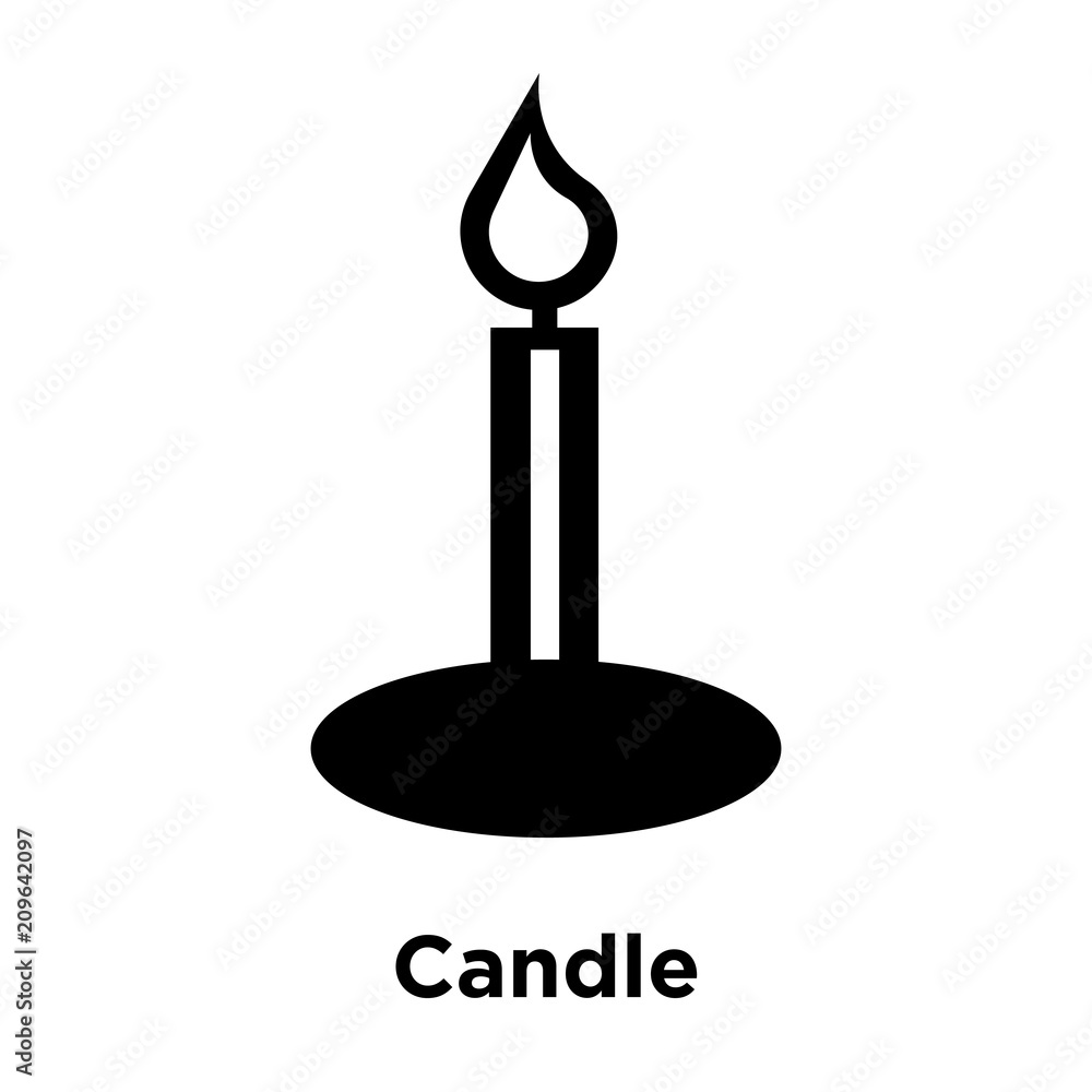 Candle icon vector sign and symbol isolated on white background, Candle ...