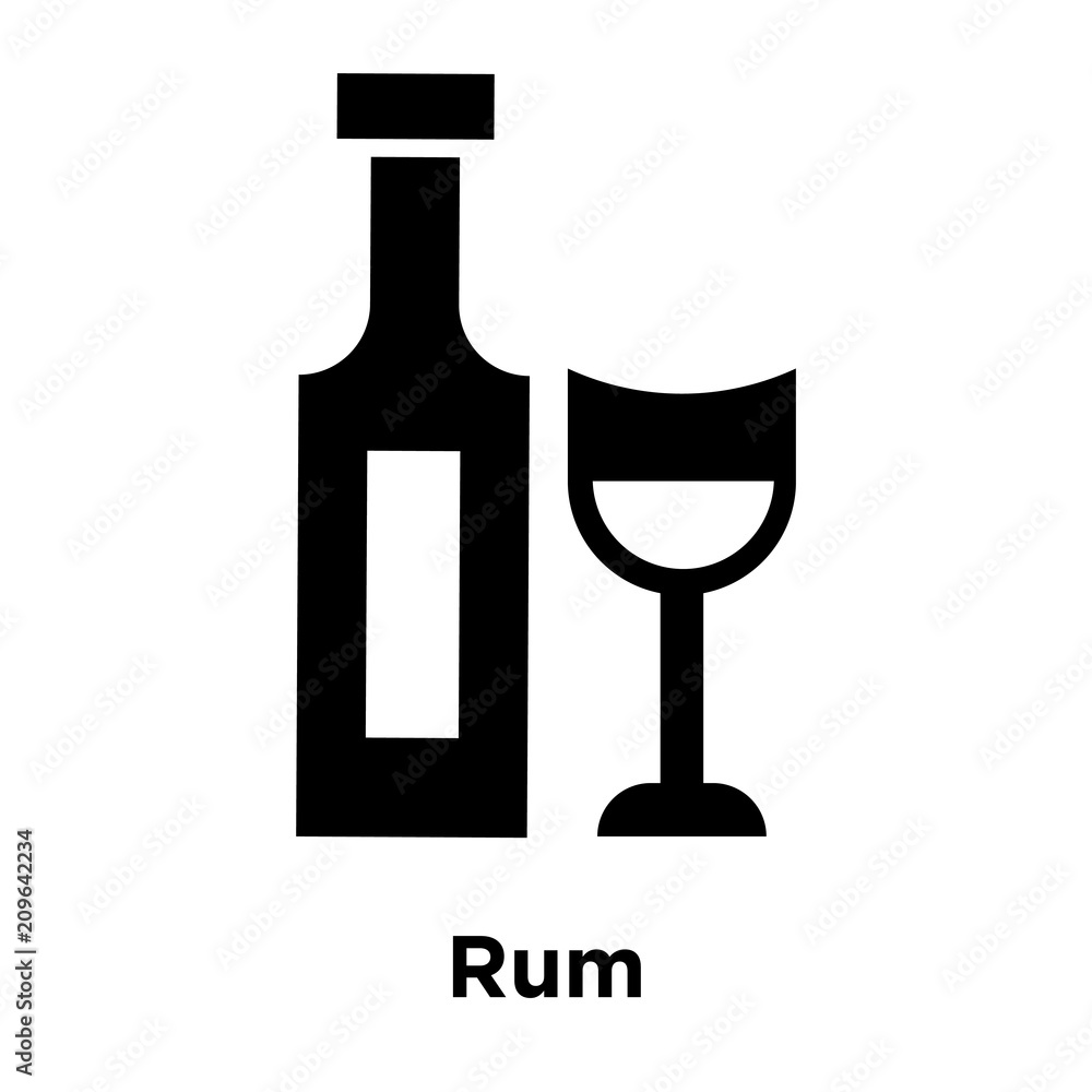 Rum icon vector sign and symbol isolated on white background, Rum logo ...