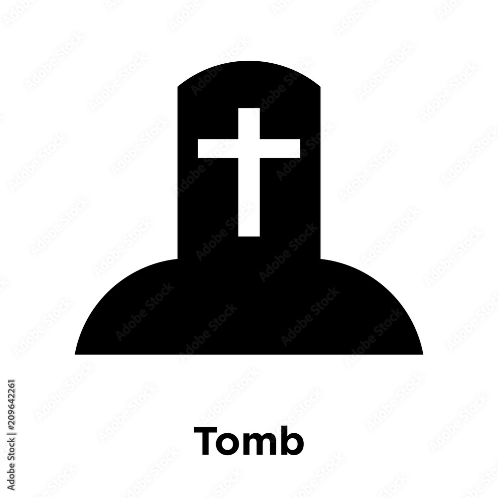 Tomb icon vector sign and symbol isolated on white background, Tomb ...
