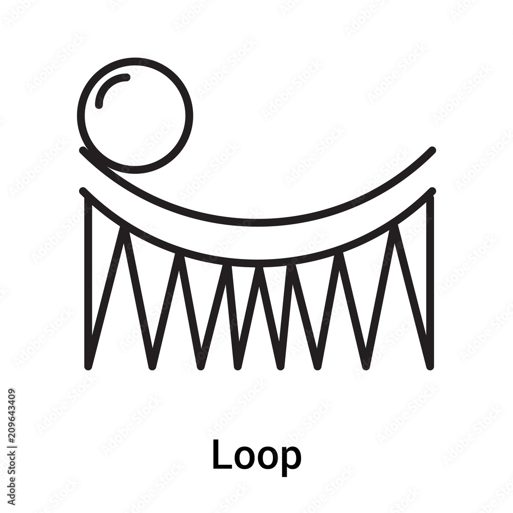 Loop icon vector sign and symbol isolated on white background, Loop ...